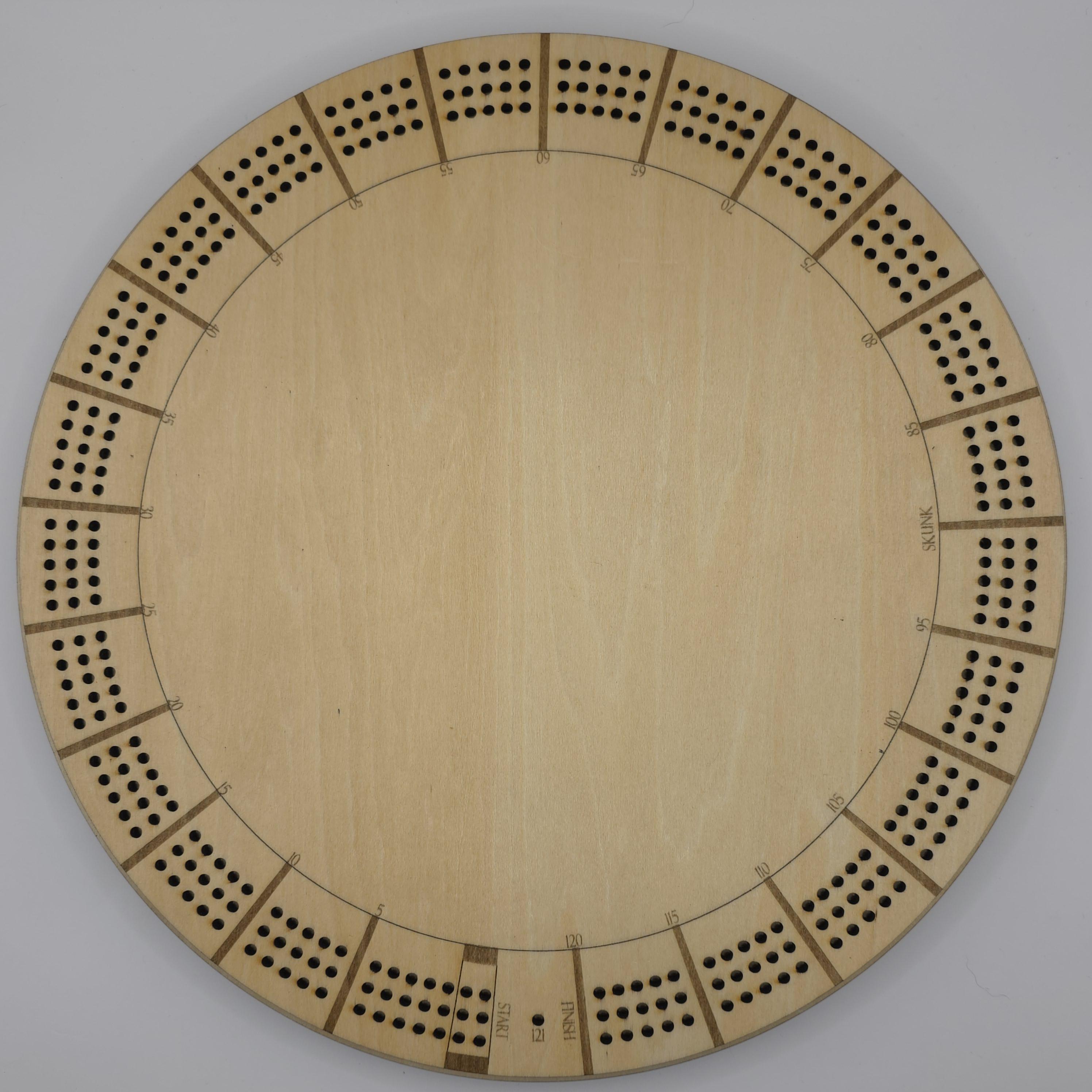 Blank DIY Paint Cribbage Board, Circular Wooden Cribbage Board ...