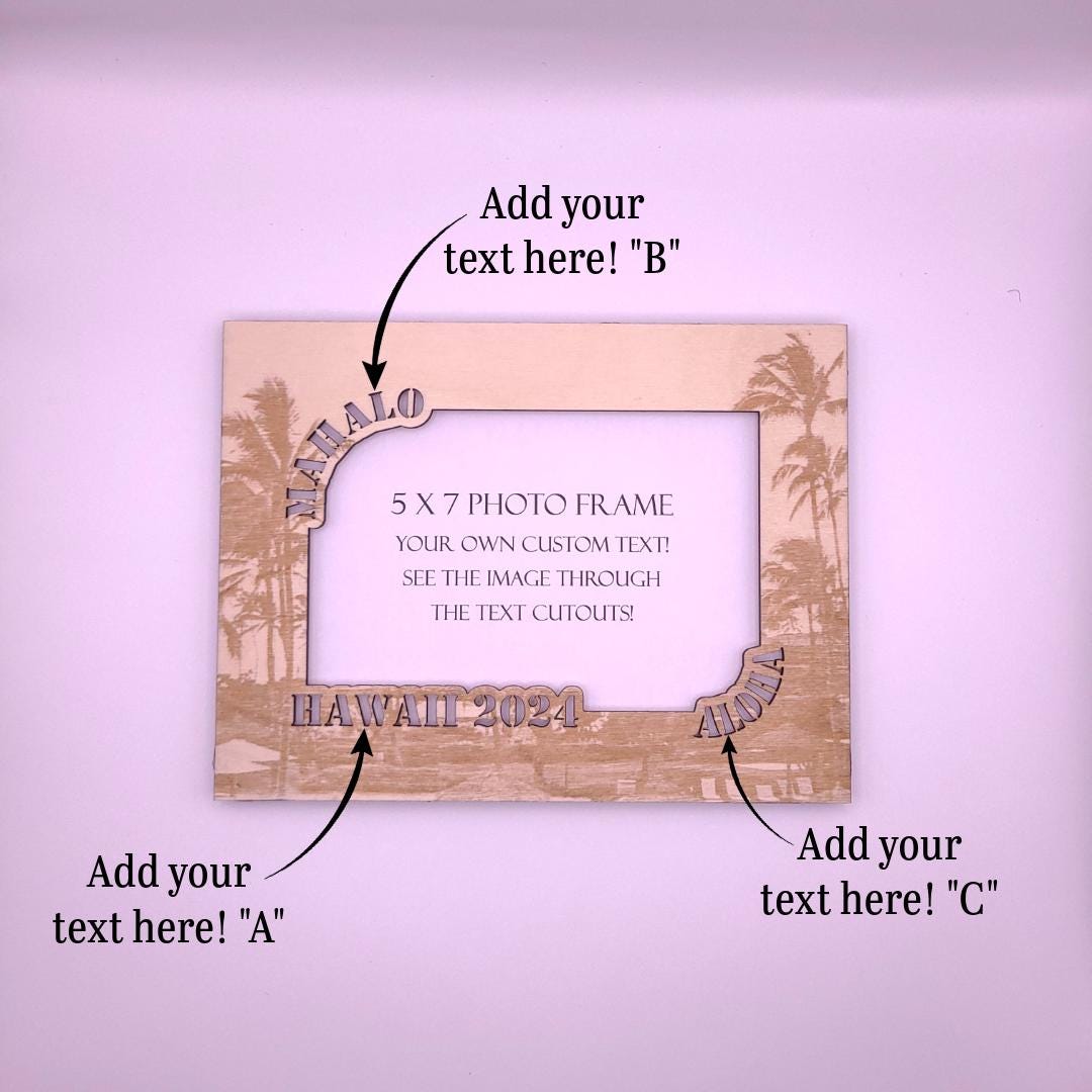 Tropical Engraved 5 X 7 Picture Frame, Wall Art Personalized, Palm Tree ...