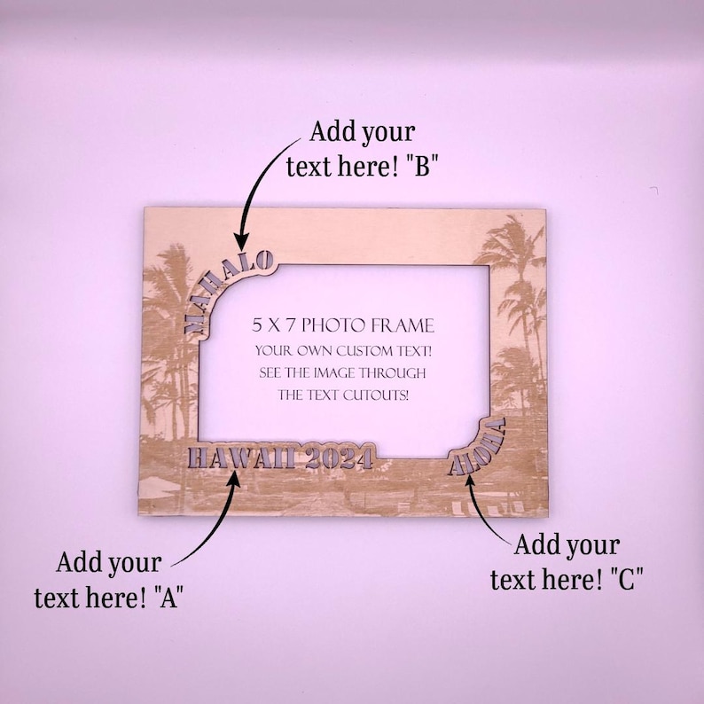 Tropical Engraved 5 X 7 Picture Frame, Wall Art Personalized, Palm Tree ...