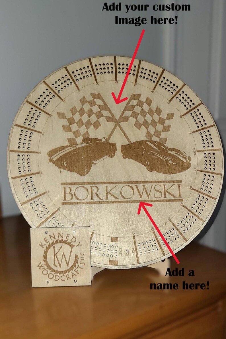 Custom Wooden Circular Cribbage Board, Custom Wall Art Cribbage Board ...