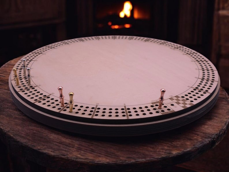 Blank DIY Paint Cribbage Board, Circular Wooden Cribbage Board ...