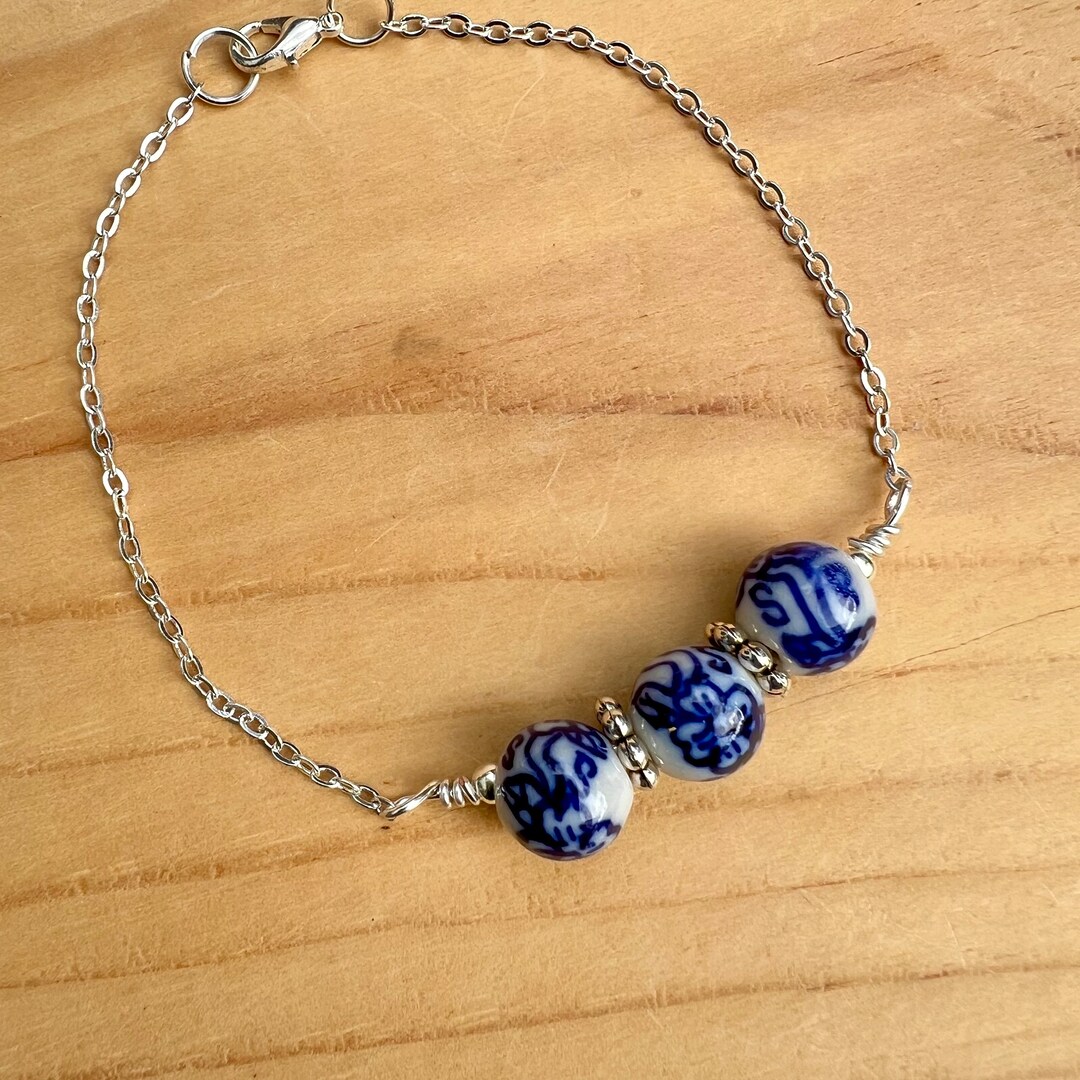 Blue Willow Delft Bracelet - Etsy