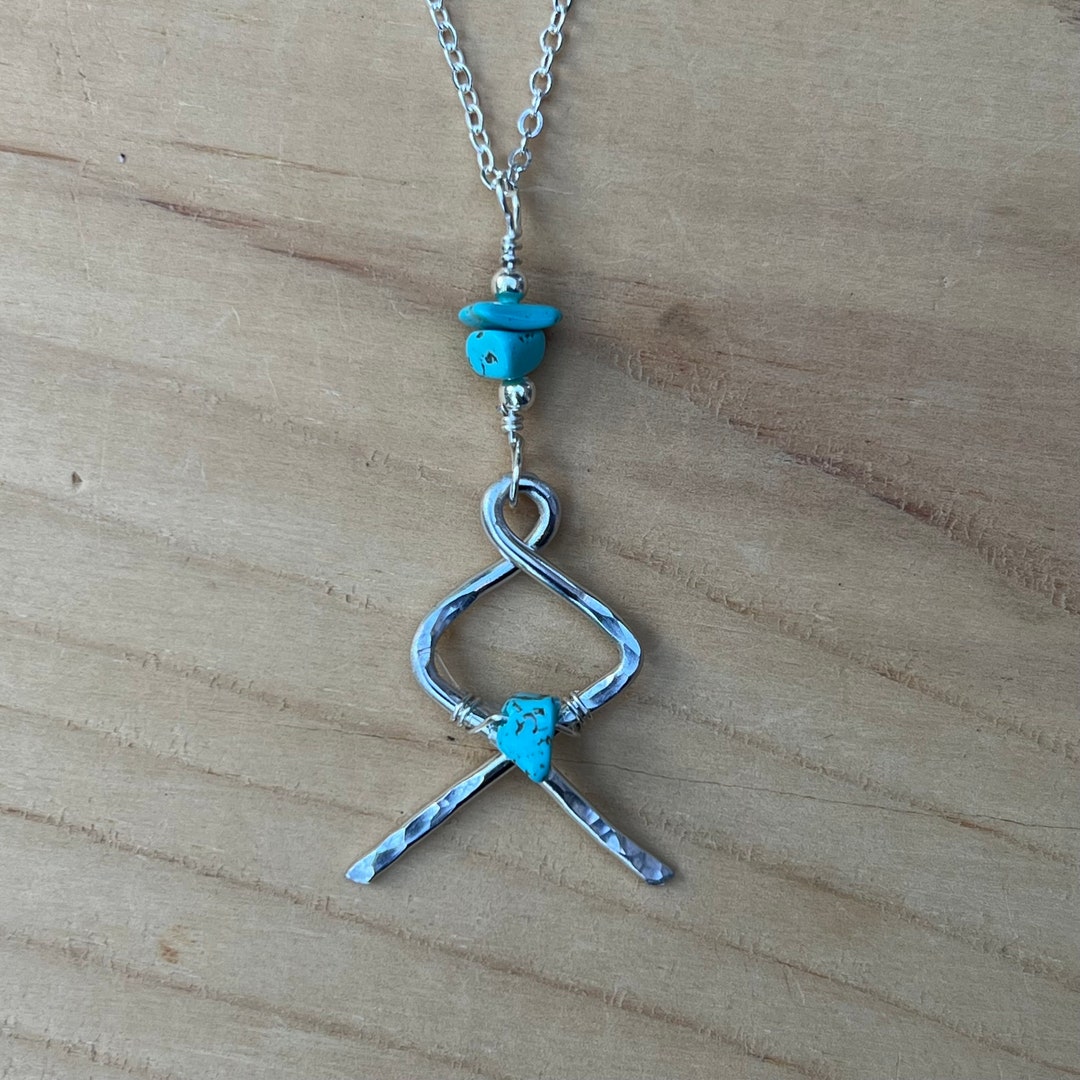 Family Rune Necklace, Othalla Rune Necklace, Turquoise Rune Necklace ...