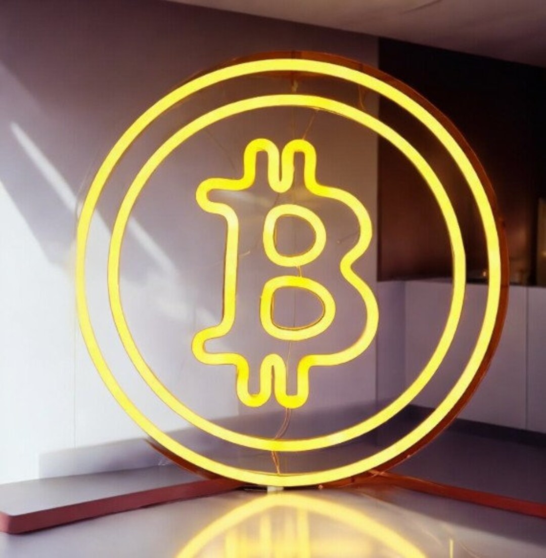 Bitcoin Neon Sign Modern Wall Decor 12.6 X 12.6 crypto Art for Home ...