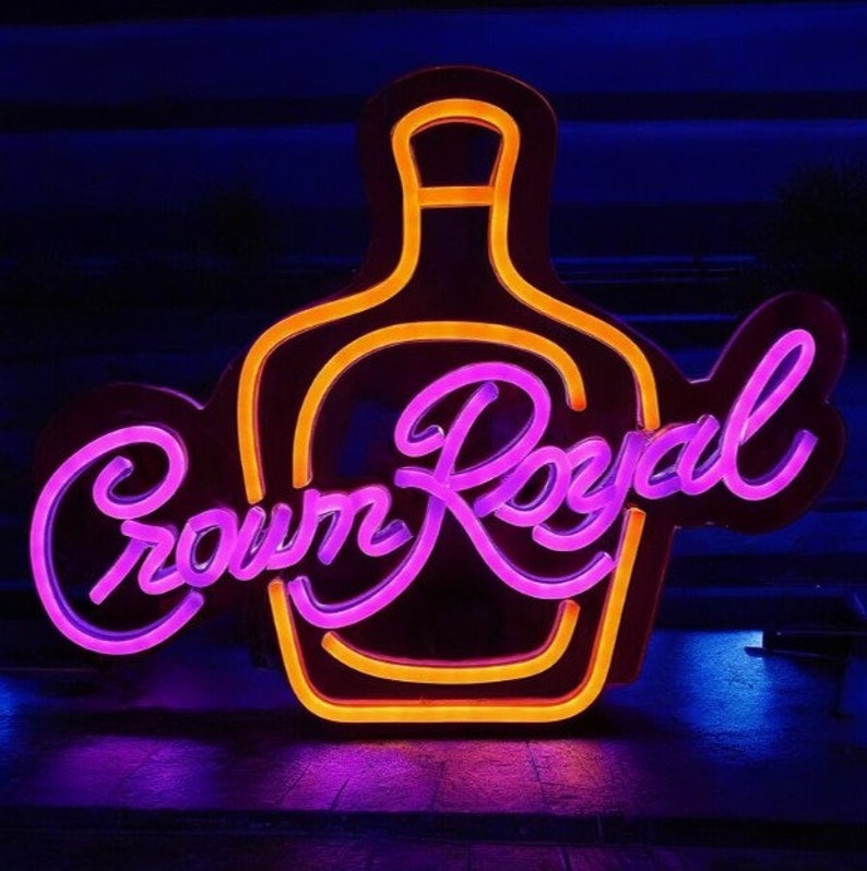 Crown Royal Neon Sign Vintage Whisky Bar Decor 16 X 12 Man Cave, Game ...