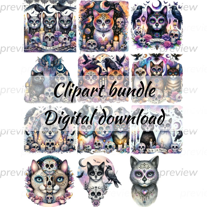 Sugar Skull Cat Cats - Etsy
