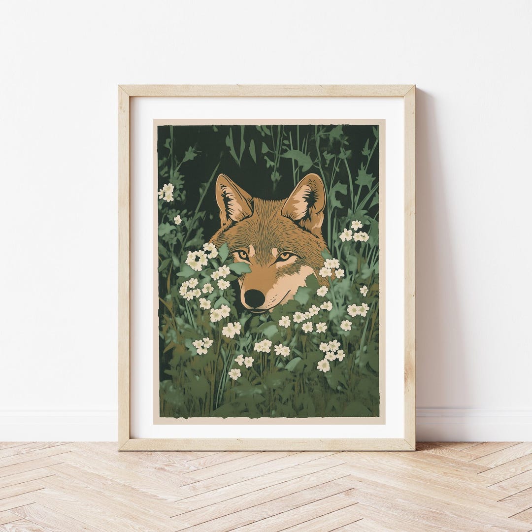 Wolf Print, Woodblock, Japanese Art, Japanese Print, Linoprint ...