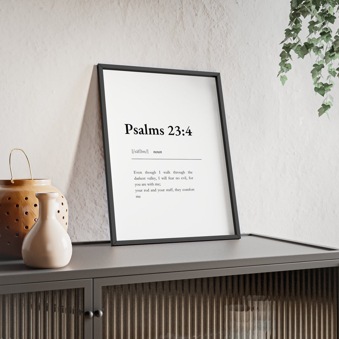 Psalm 23:4 Verse Inspirational Bible Verse Dictionary Definition Poster ...