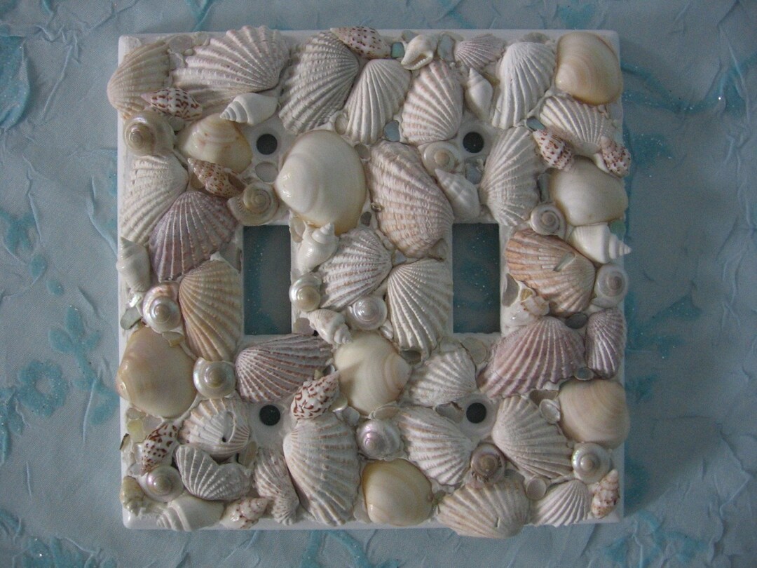 Seashell Light Switch Plate Cover - Neutral Seashell Double Light ...