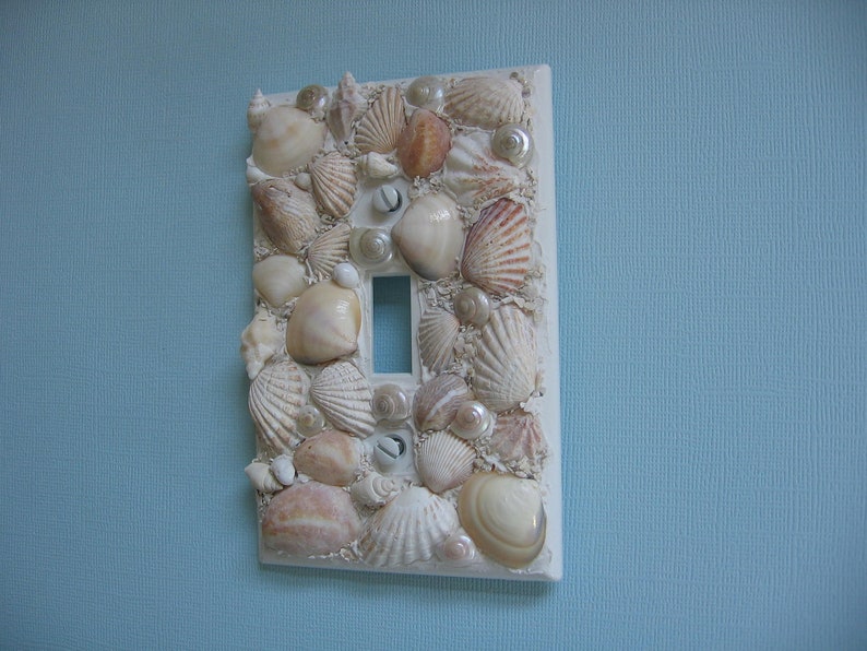 Seashell Encrusted Single Light Switch Plate Cover - Neutral - Etsy