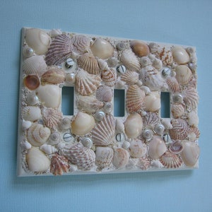Seashell Light Switch Plate Cover - Triple Light Switchplate - Etsy