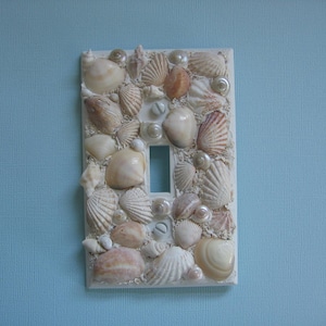 Seashell Encrusted Single Light Switch Plate Cover - Neutral - Etsy