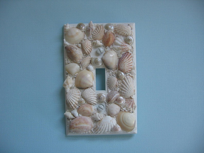 Seashell Encrusted Single Light Switch Plate Cover - Neutral - Etsy