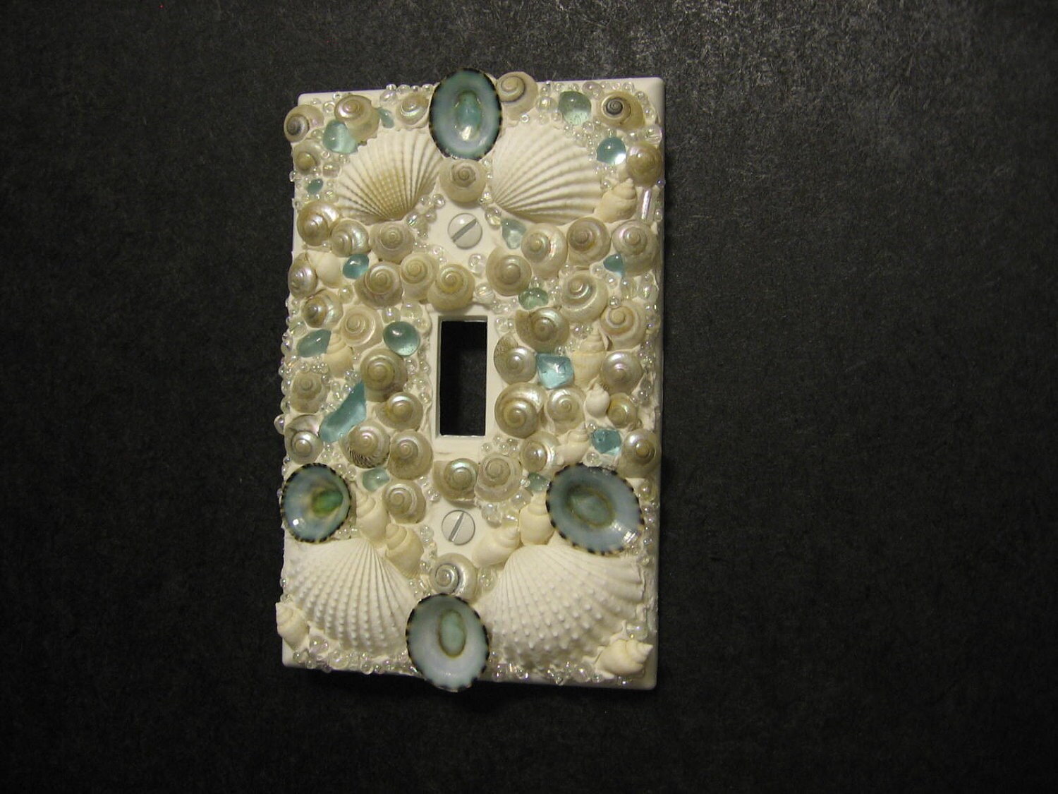 Seaglass and Seashell Light Switch Plate Cover - Single Switchplate ...