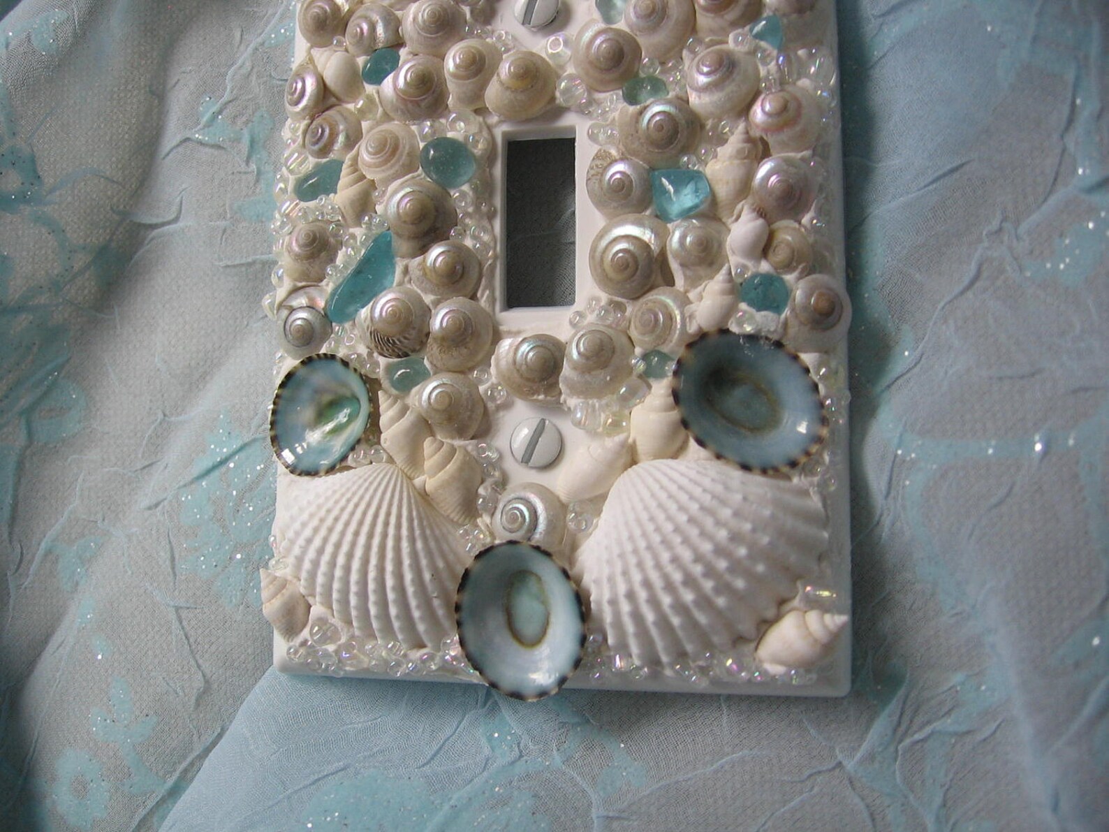 Seaglass and Seashell Light Switch Plate Cover - Single Switchplate ...