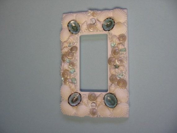 Seaglass and Seashell Light Switch Plate Cover Single ROCKER | Etsy