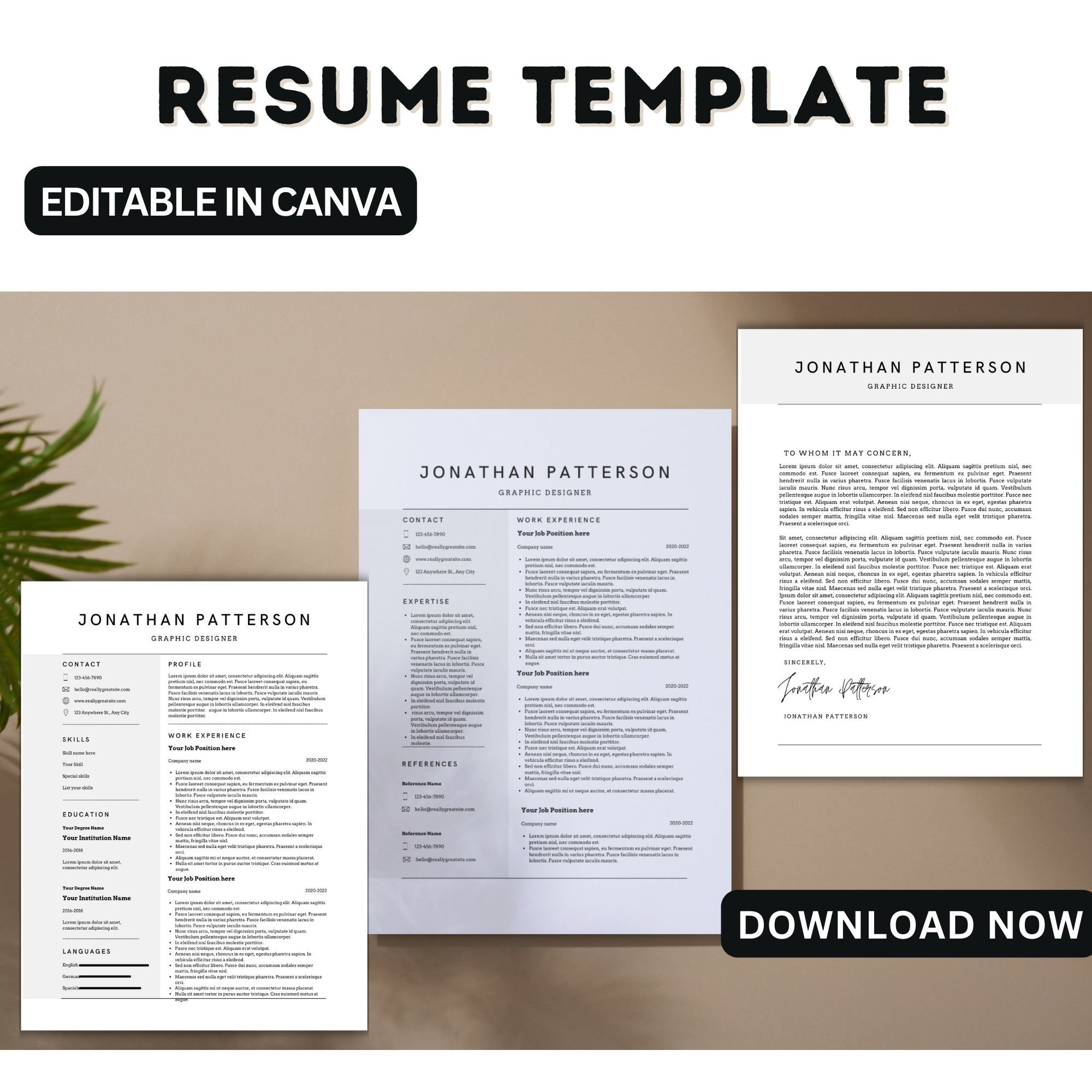 Graphics Designer Resume Template | ATS Friendly Resume Templates ...