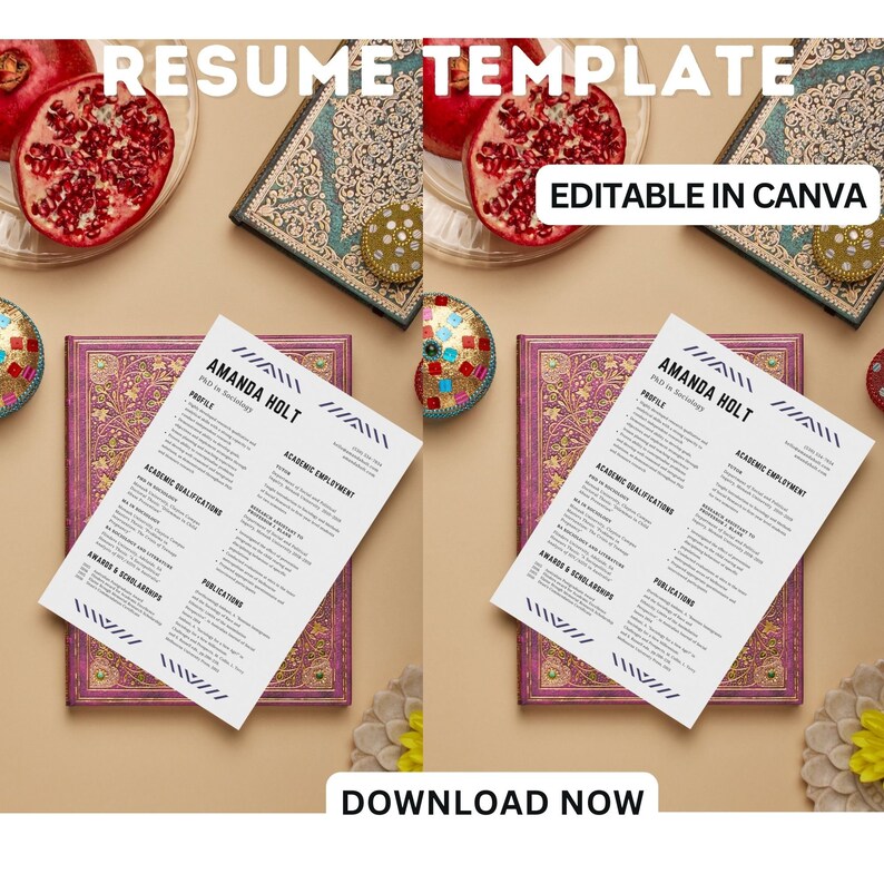 Academic Resume Template | ATS Friendly Resume Templates | Editable on ...