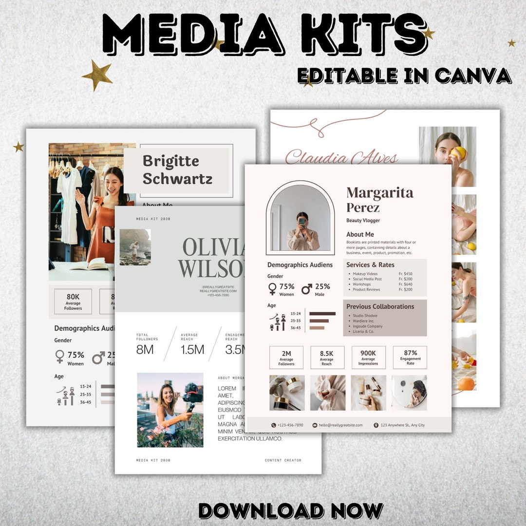 Influencer Media Kit Book Template | 4 Templates | Influencer Media Kit ...