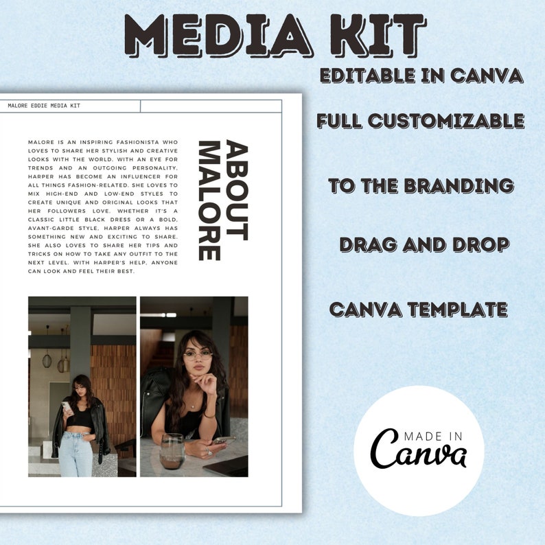 Blue Media Kit Book Template | 11 Pages Influencer Media Kit ...