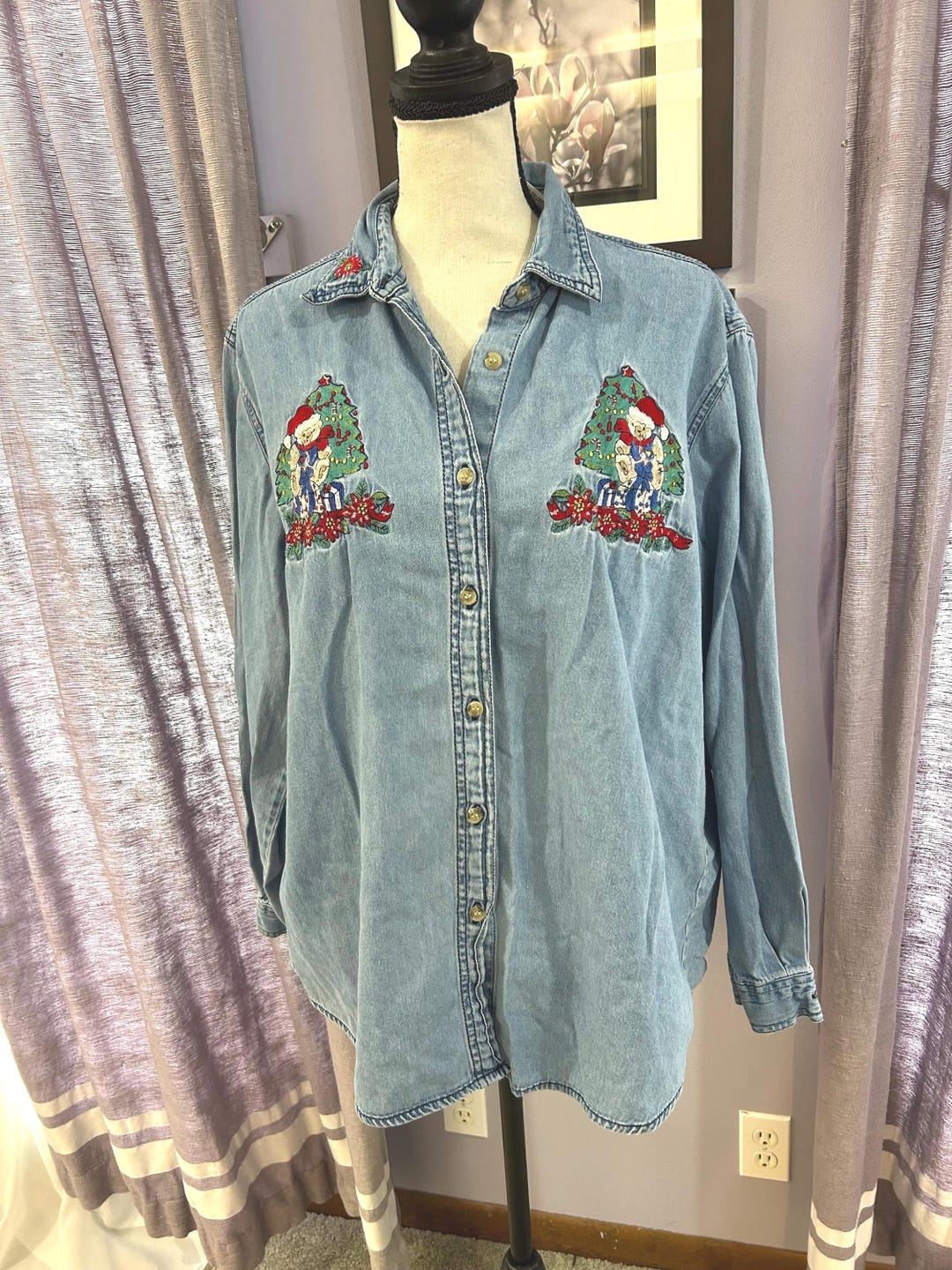 Vintage Bobbie Brooks Teddy Bear Button Down - Etsy