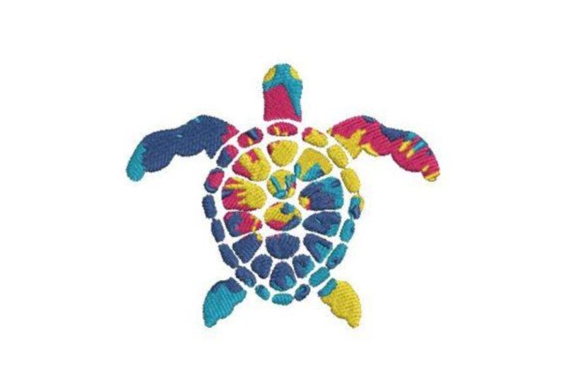 Hawaiian, Tie Dye, Sea Turtle, Embroidery - Etsy