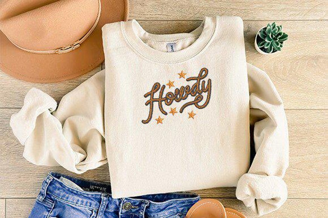 Howdy, Rope, Embroidery - Etsy