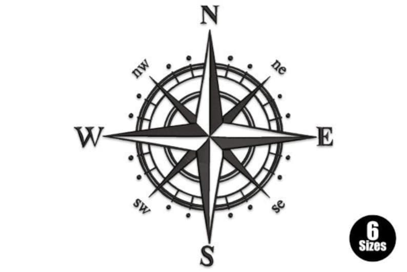 Compass, North, South, East, West, Directions, Embroidery - Etsy
