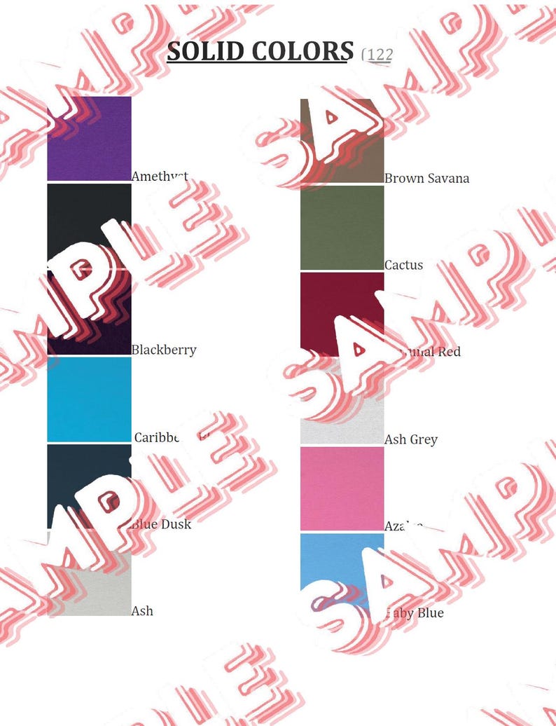Gildan Color Charts - Etsy