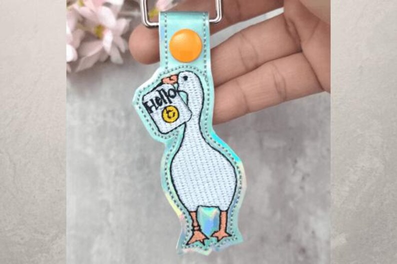 Goose-ith-snap-tab-key Chain, Embroidery - Etsy