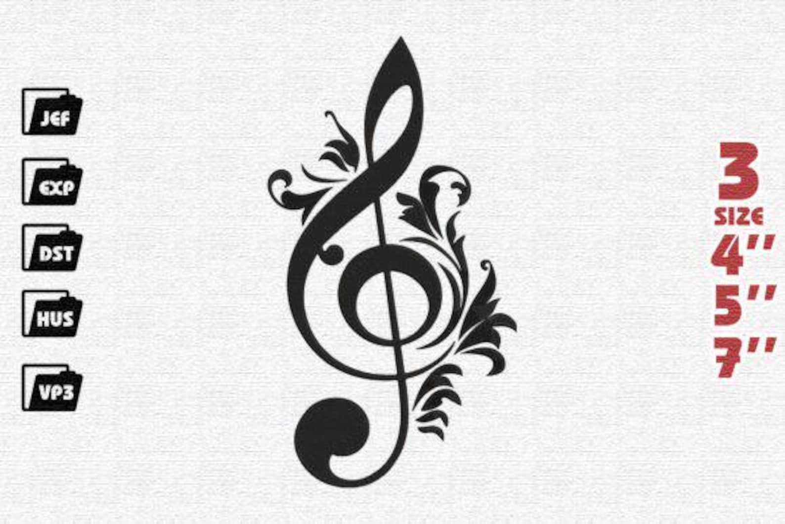 Music, Music Note, Embroidery - Etsy