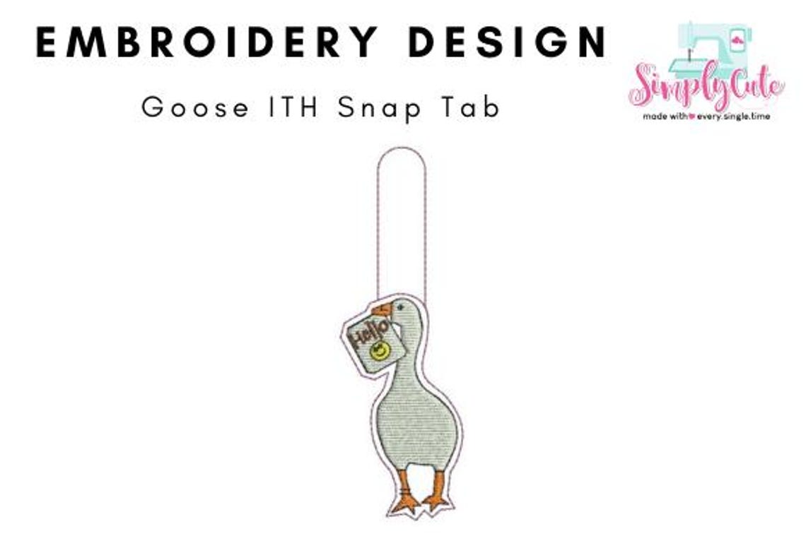 Goose-ith-snap-tab-key Chain, Embroidery - Etsy