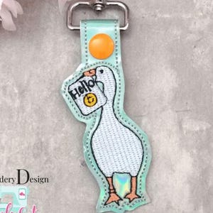 Goose-ith-snap-tab-key Chain, Embroidery - Etsy