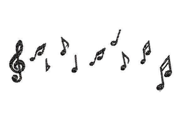 Dancing Music Notes, Embroidery - Etsy