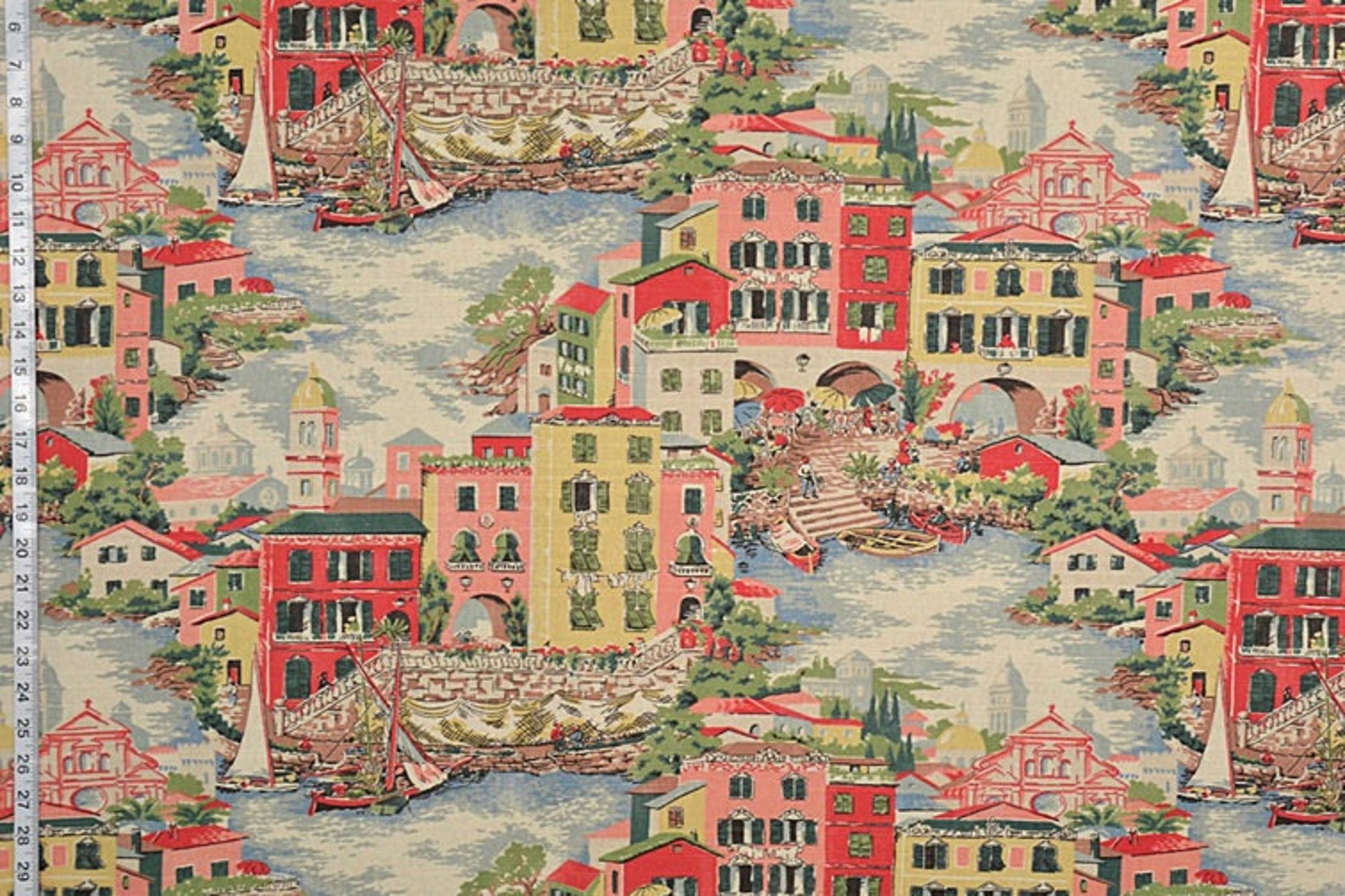 Venice Fabric Pink Toile Italy Italian Interior Home Decorating ...