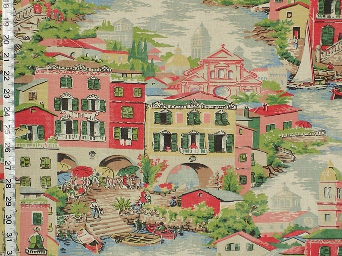 Venice Fabric Pink Toile Italy Italian Interior Home Decorating ...