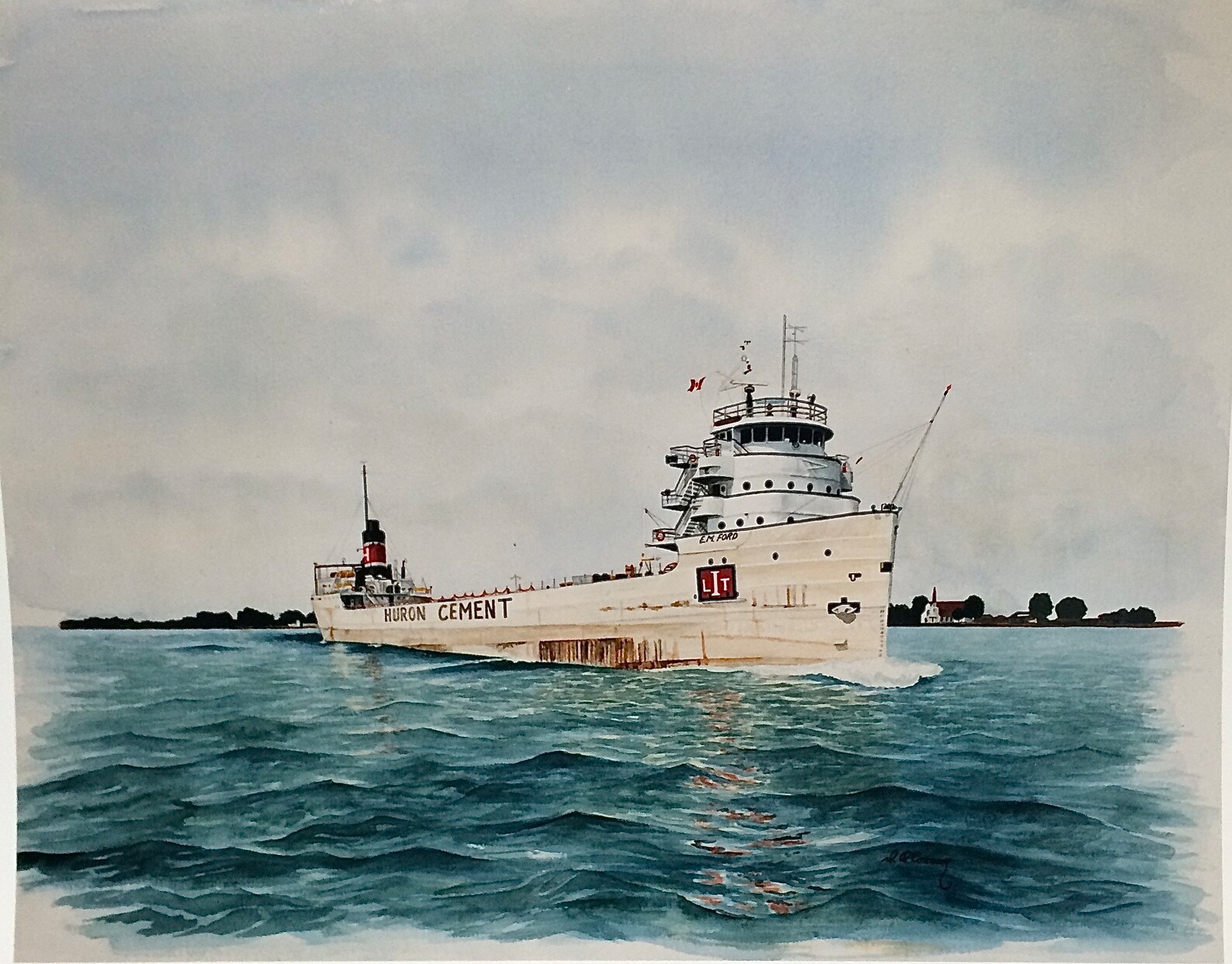 E.M. Ford Cement Carrier Great Lakes Freighter - Etsy