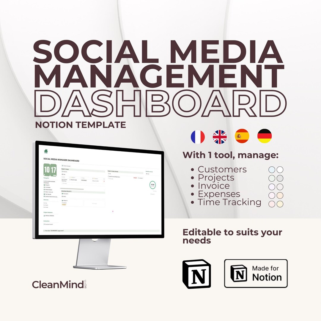 Notion CRM Template for Social Media Managers | Client and Lead ...
