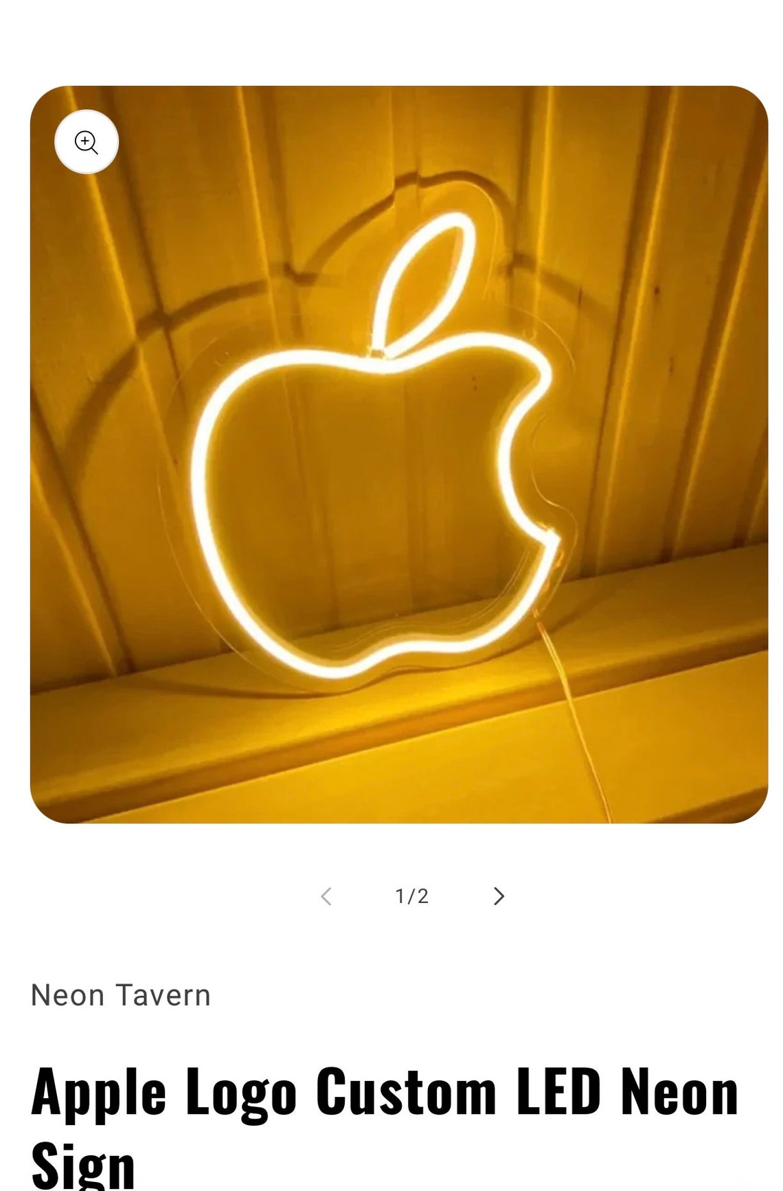 Apple Logo LED Neon Sign - Etsy