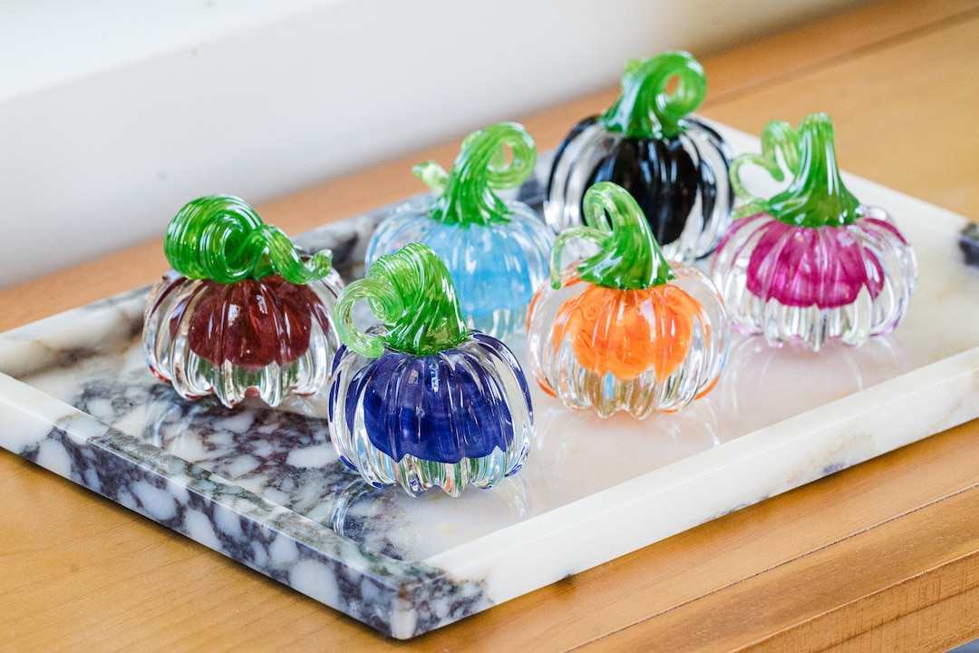 Handblown Solid Glass Pumpkins - Etsy