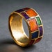 Gold Enamel Ring - Etsy