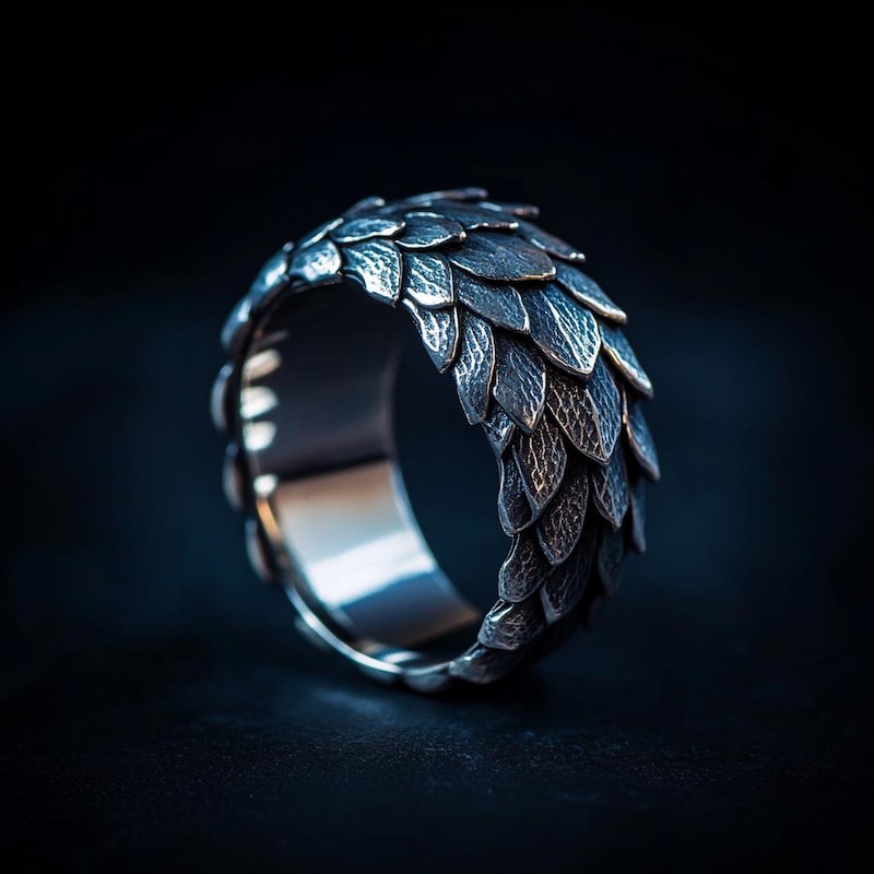 Mens Dragon Silver Rings - Etsy