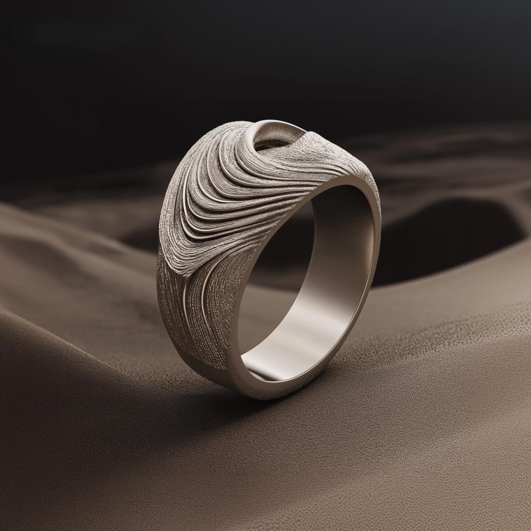 Silver Dune Ring: Modernist Abstract Textured Cocktail Ring - Etsy