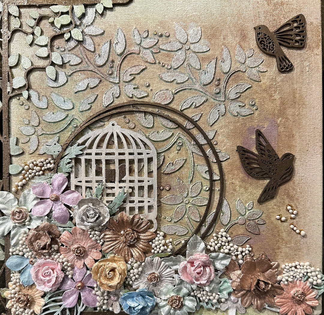 Denise Ward Creates - Birds in Paradise - Bird Cage Art, Bird Art, Bird ...