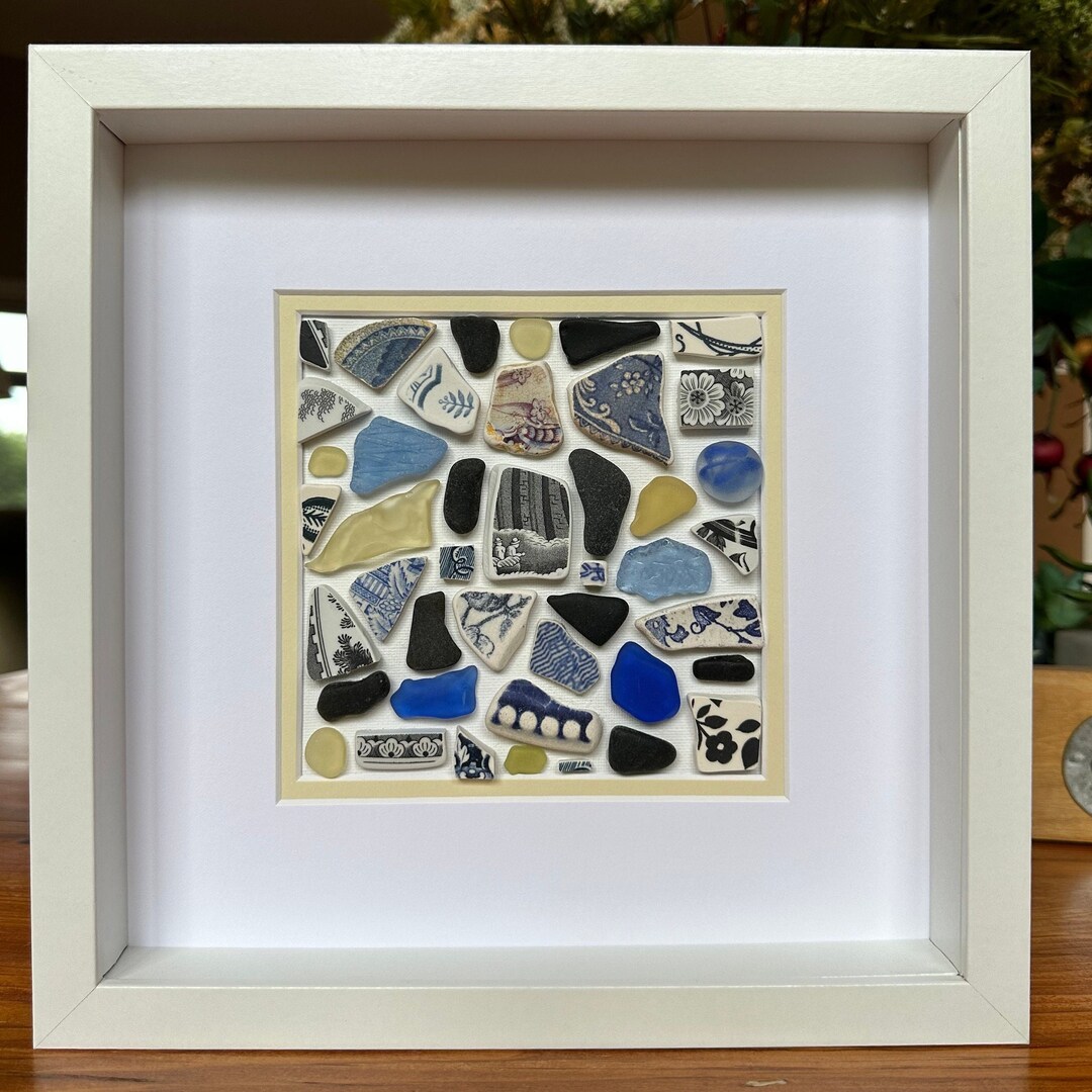Denise Ward Creates Sea/ocean Shadow Boxes, Real Sea Glass, Sea Pottery ...