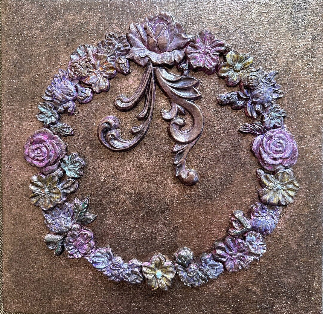 Denise Ward Creates - Mixed Media Floral Wreath - Etsy