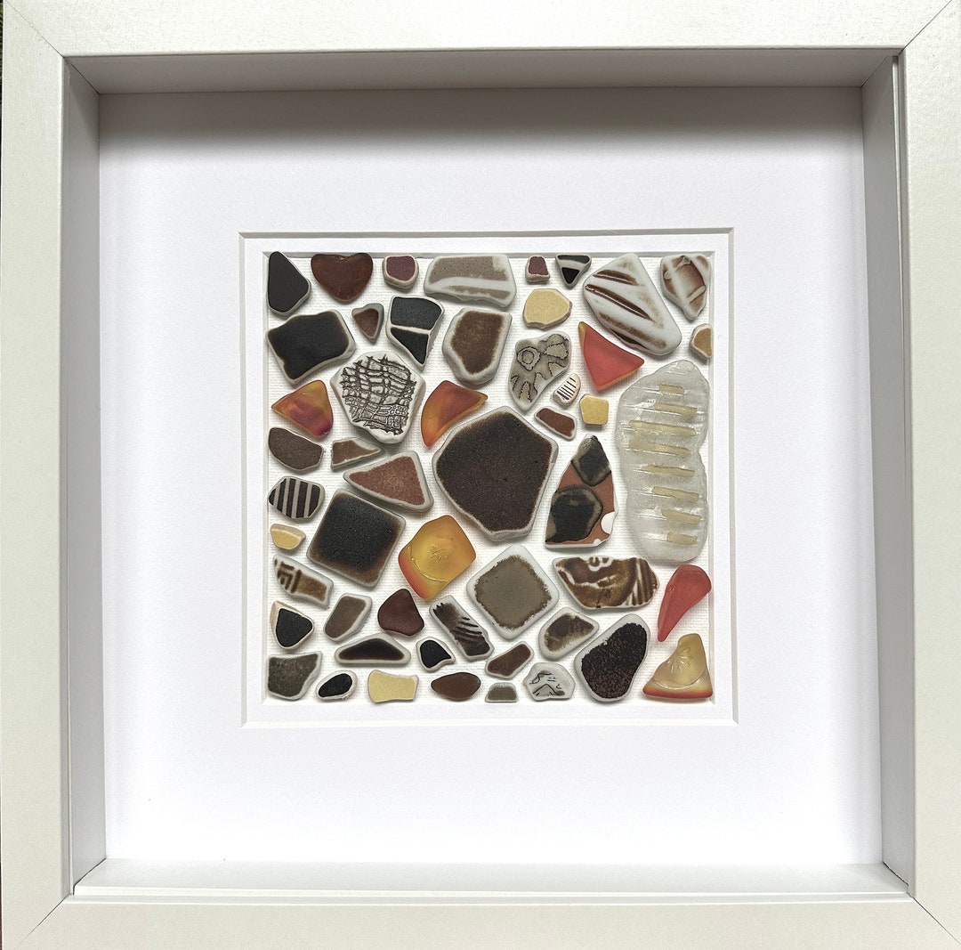 Denise Ward Creates - Fire and Ice, Sea/ocean Pottery Shards, Sea Glass ...