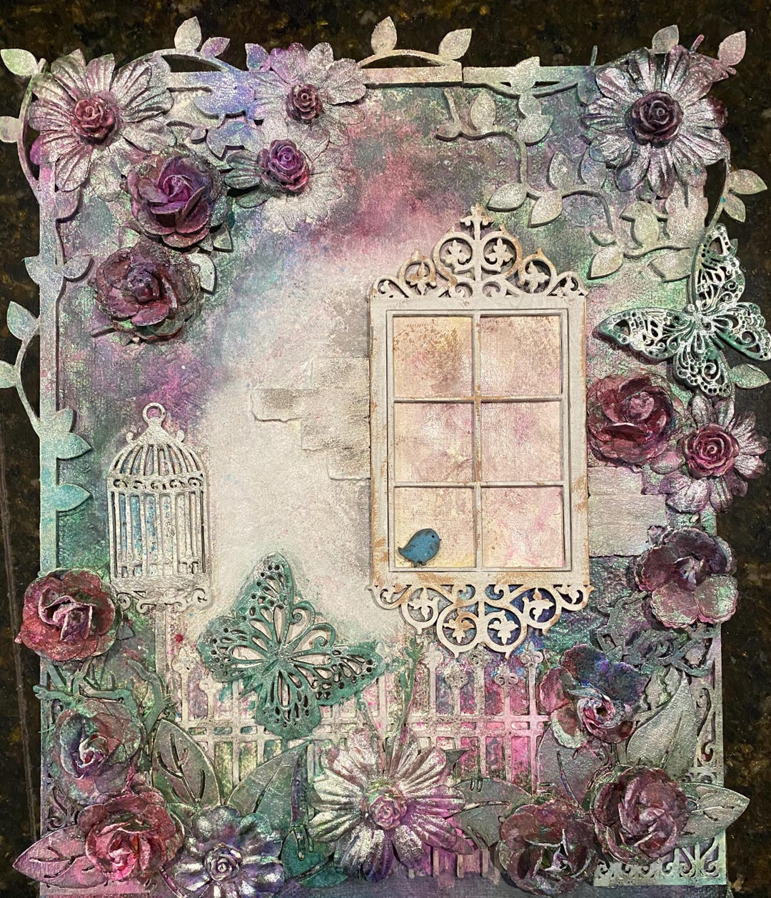 Denise Ward Creates - Garden Window - Floral Art, Butterfly Art, Bird ...