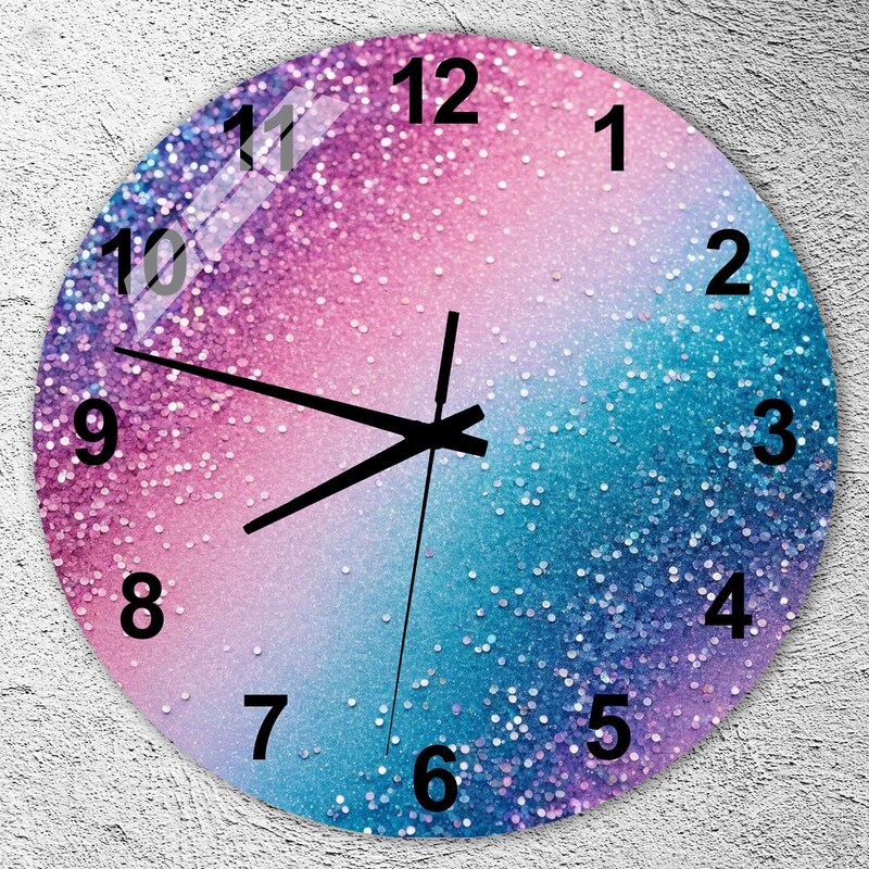 Pink Glitter Wall Clock - Etsy