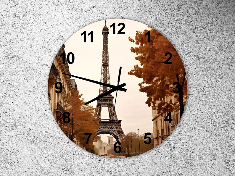 Eiffel Tower Tempered Glass Wall Clock: French Paris Decor - Etsy